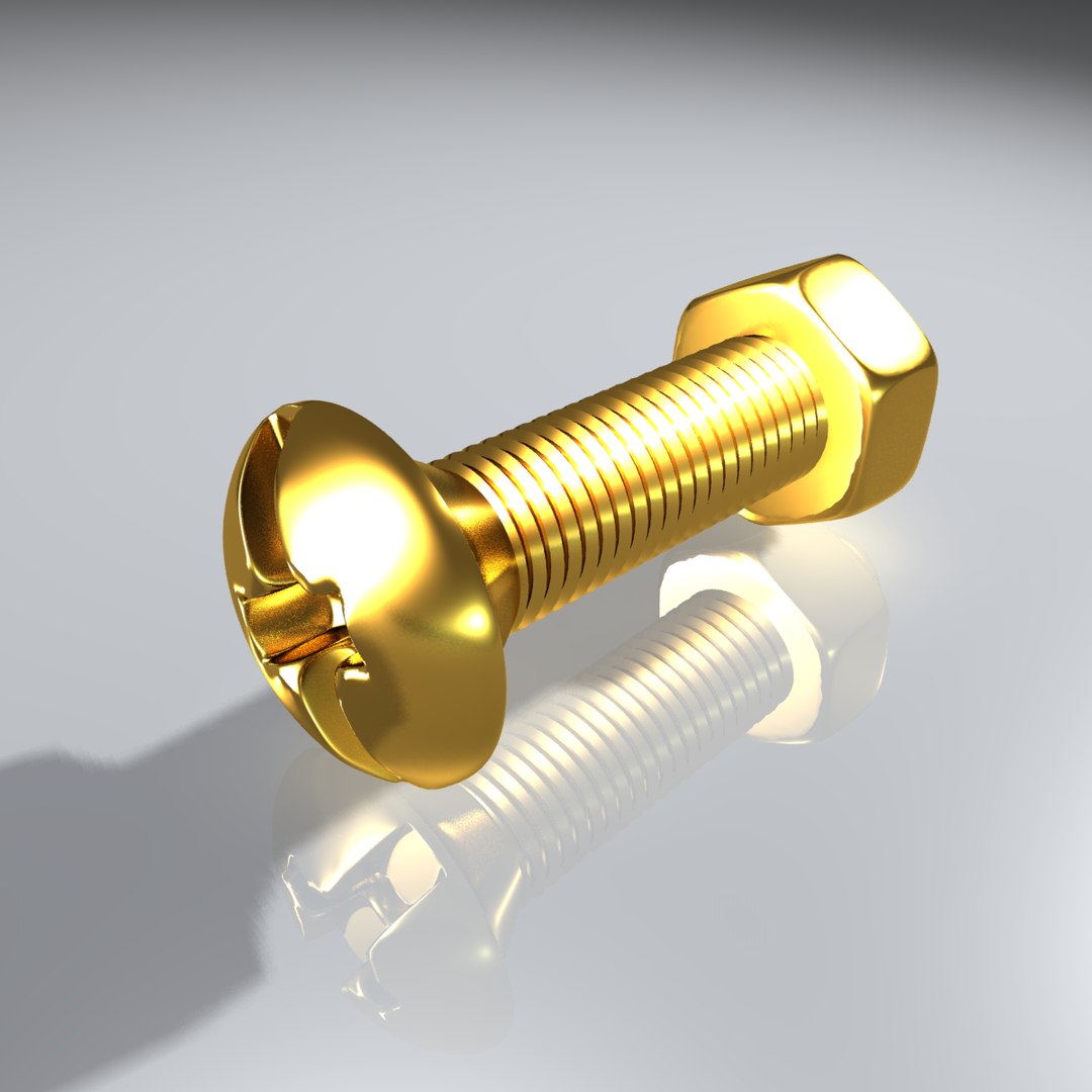 3d 3ds Brass Steel Bolt