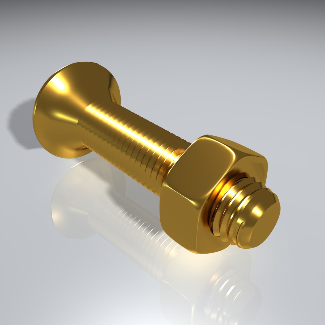 3d 3ds Brass Steel Bolt