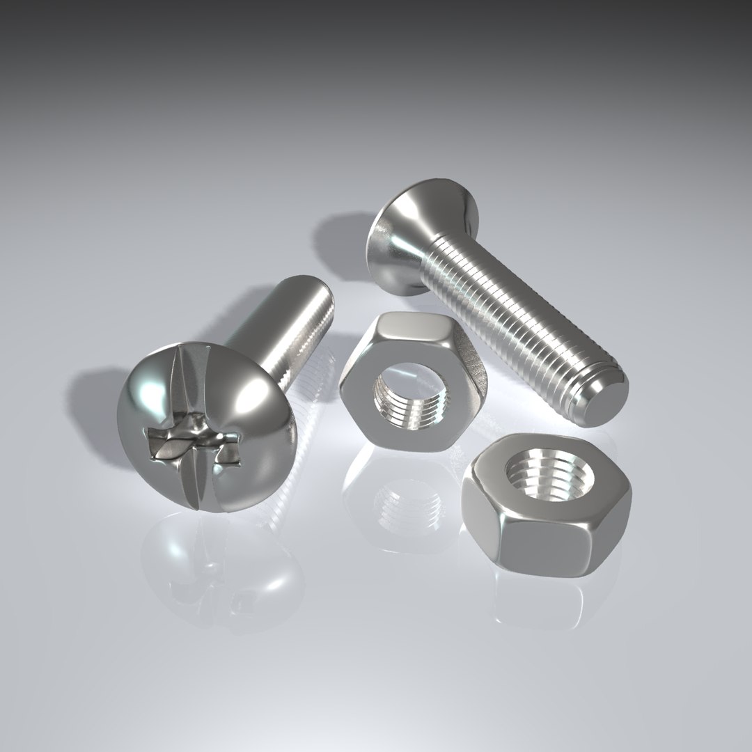 3d 3ds Brass Steel Bolt