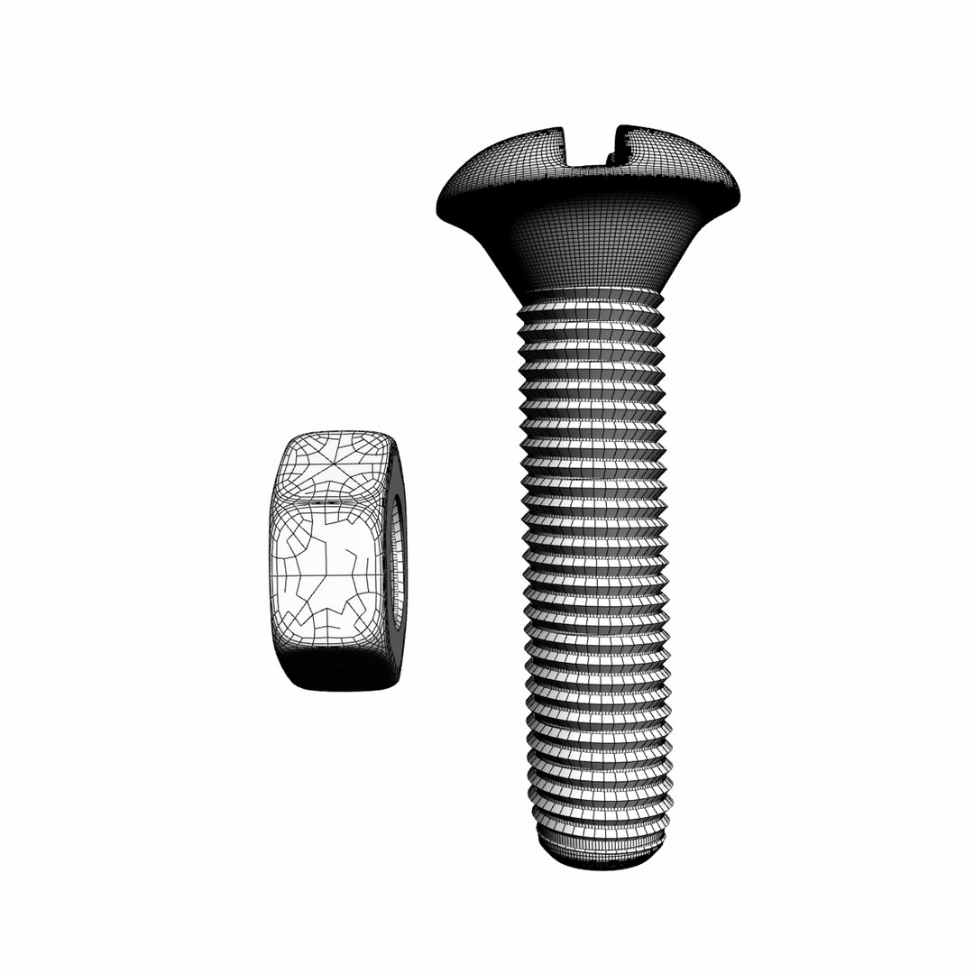 3d 3ds Brass Steel Bolt