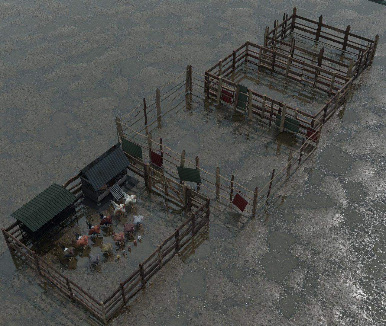 3D Chicken Farm Pack PBR 4k Low Poly Low Model - TurboSquid 2402207