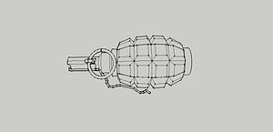 f1 fragmentation grenade frag 3d max