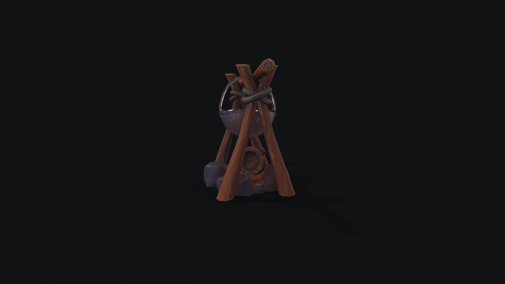 3D Stylized Low Poly Firepit 3D Model - TurboSquid 2012803