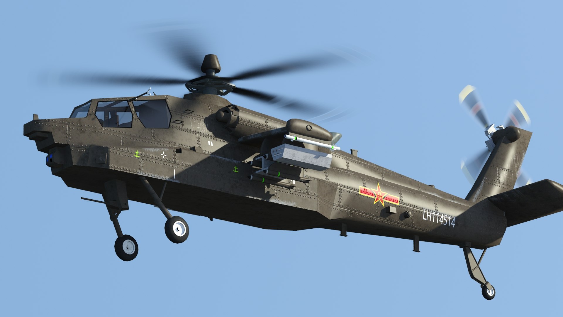 Chinese Z21 Attack Helicopter 3D Model - TurboSquid 2416314