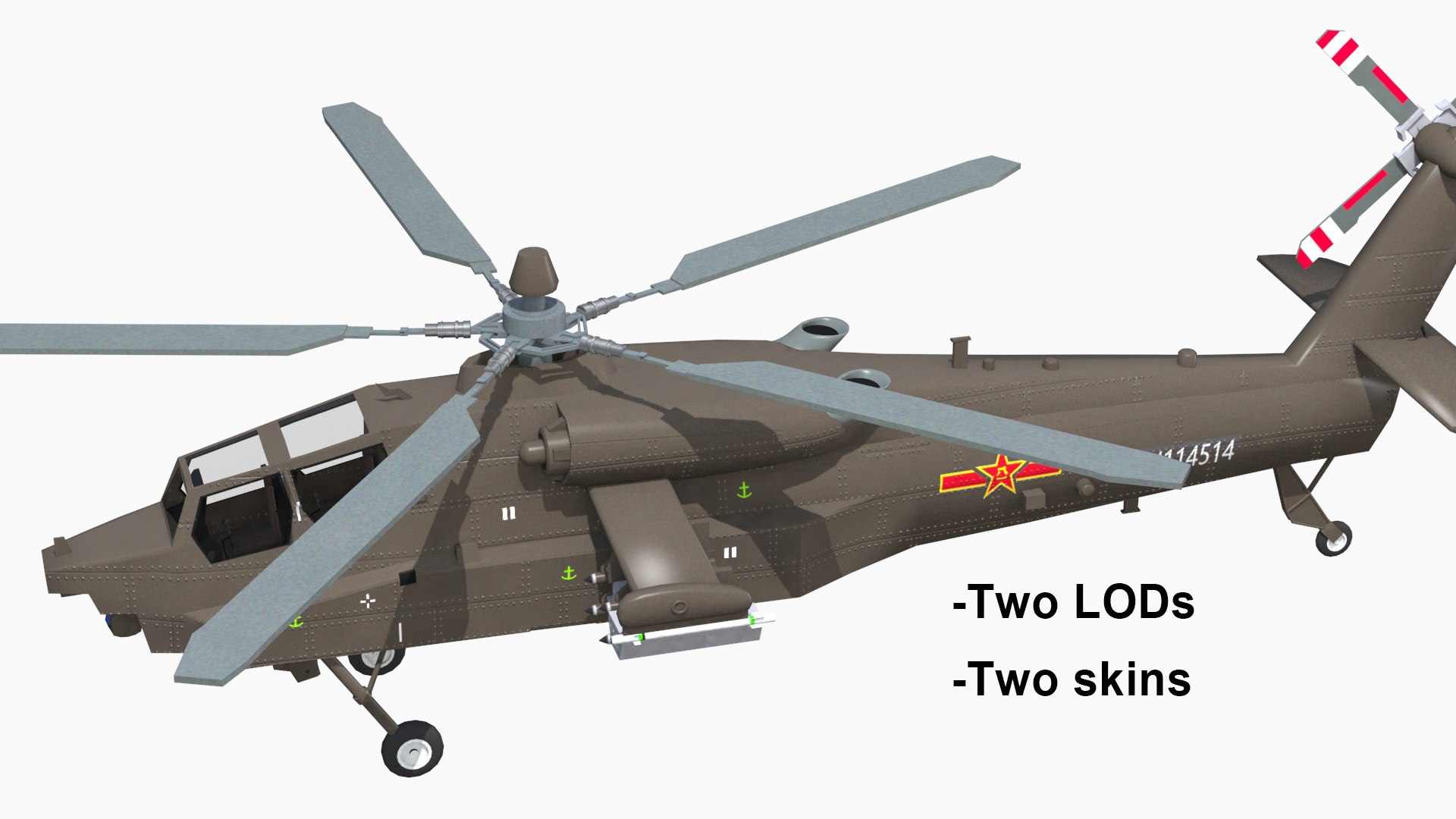 Chinese Z21 Attack Helicopter 3D Model - TurboSquid 2416314