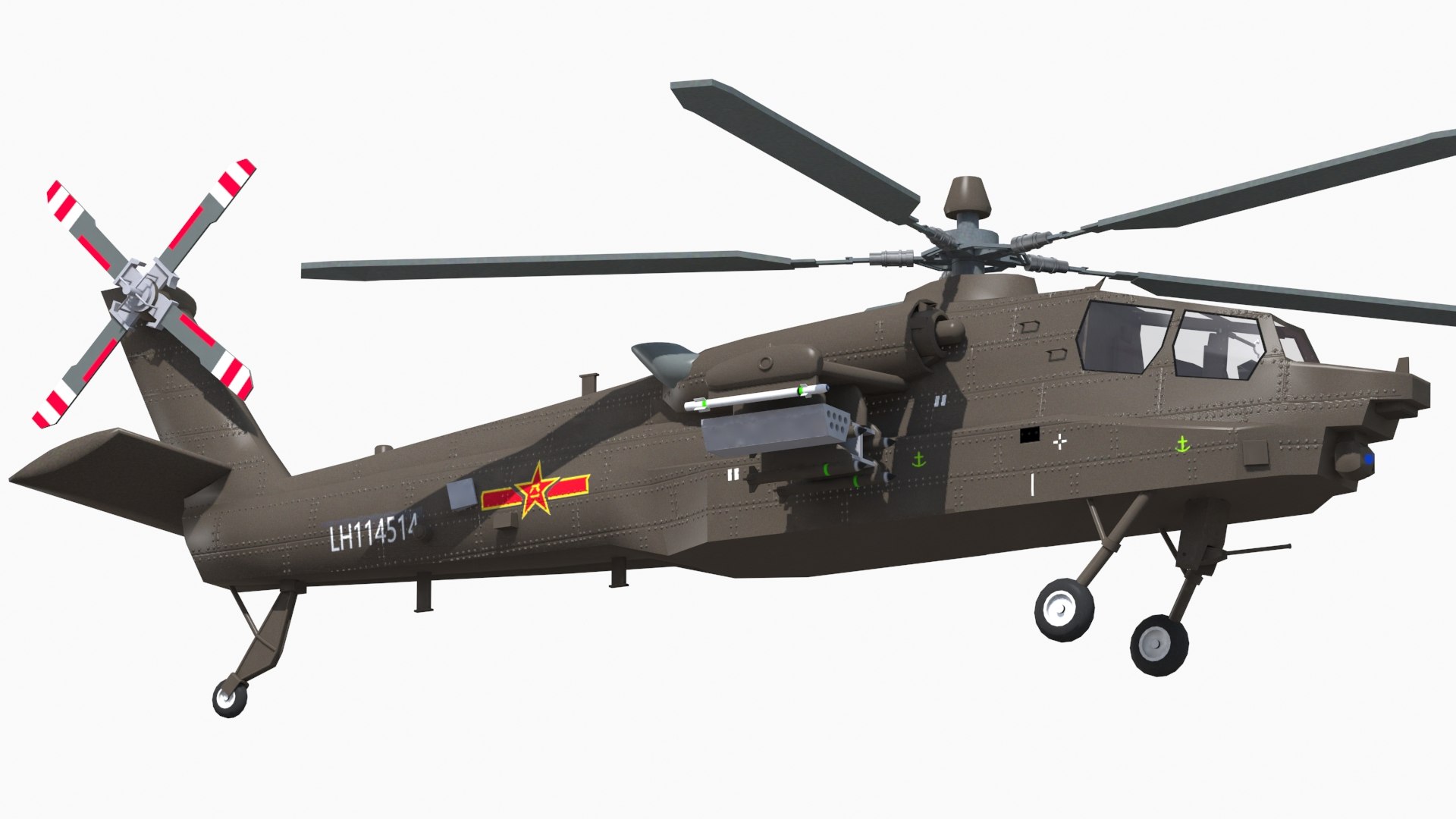 Chinese Z21 Attack Helicopter 3D Model - TurboSquid 2416314