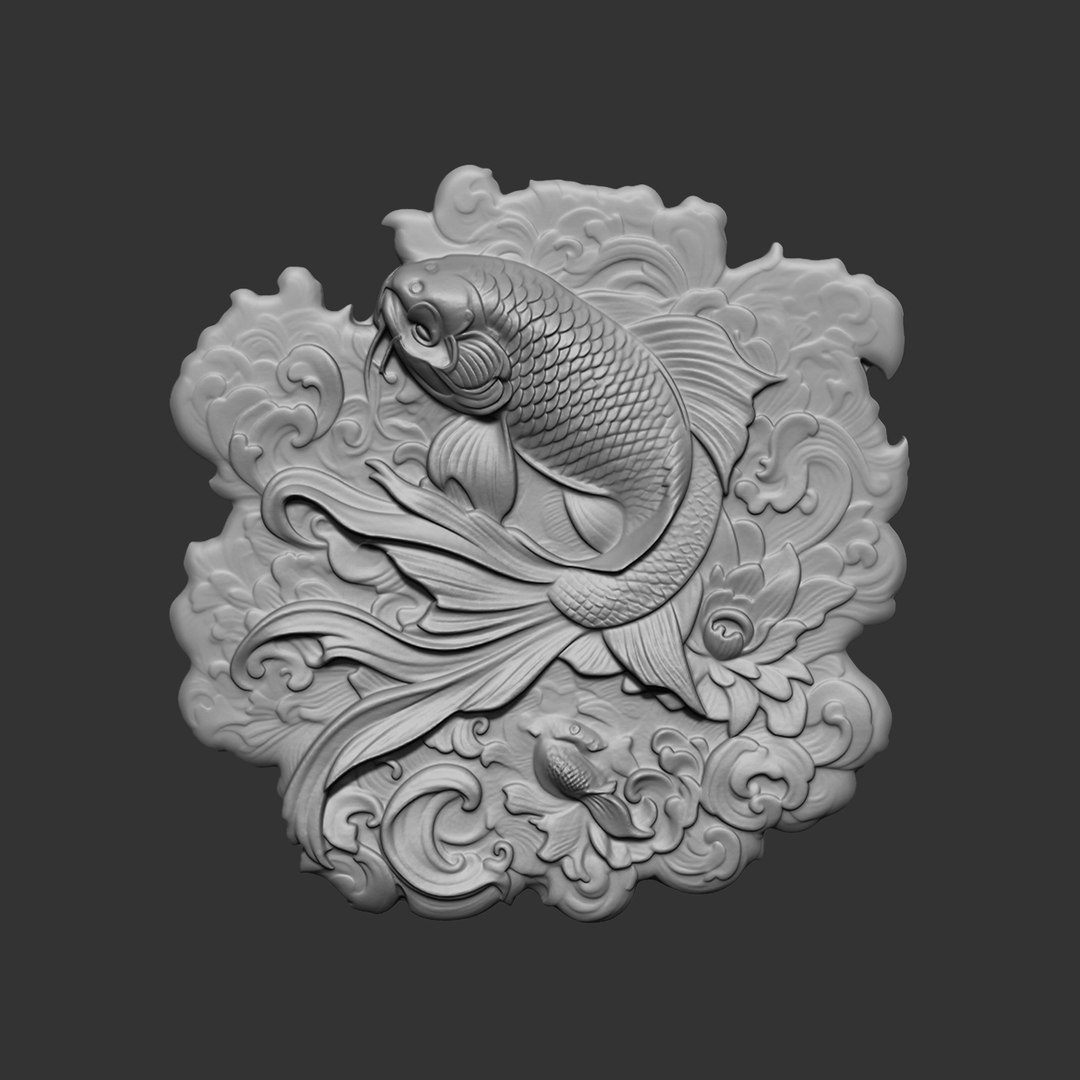 Bas Relief Fish 04 240506 3D Print Model 3D - TurboSquid 2291083