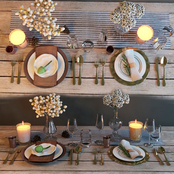Table setting 3D model - TurboSquid 1398686