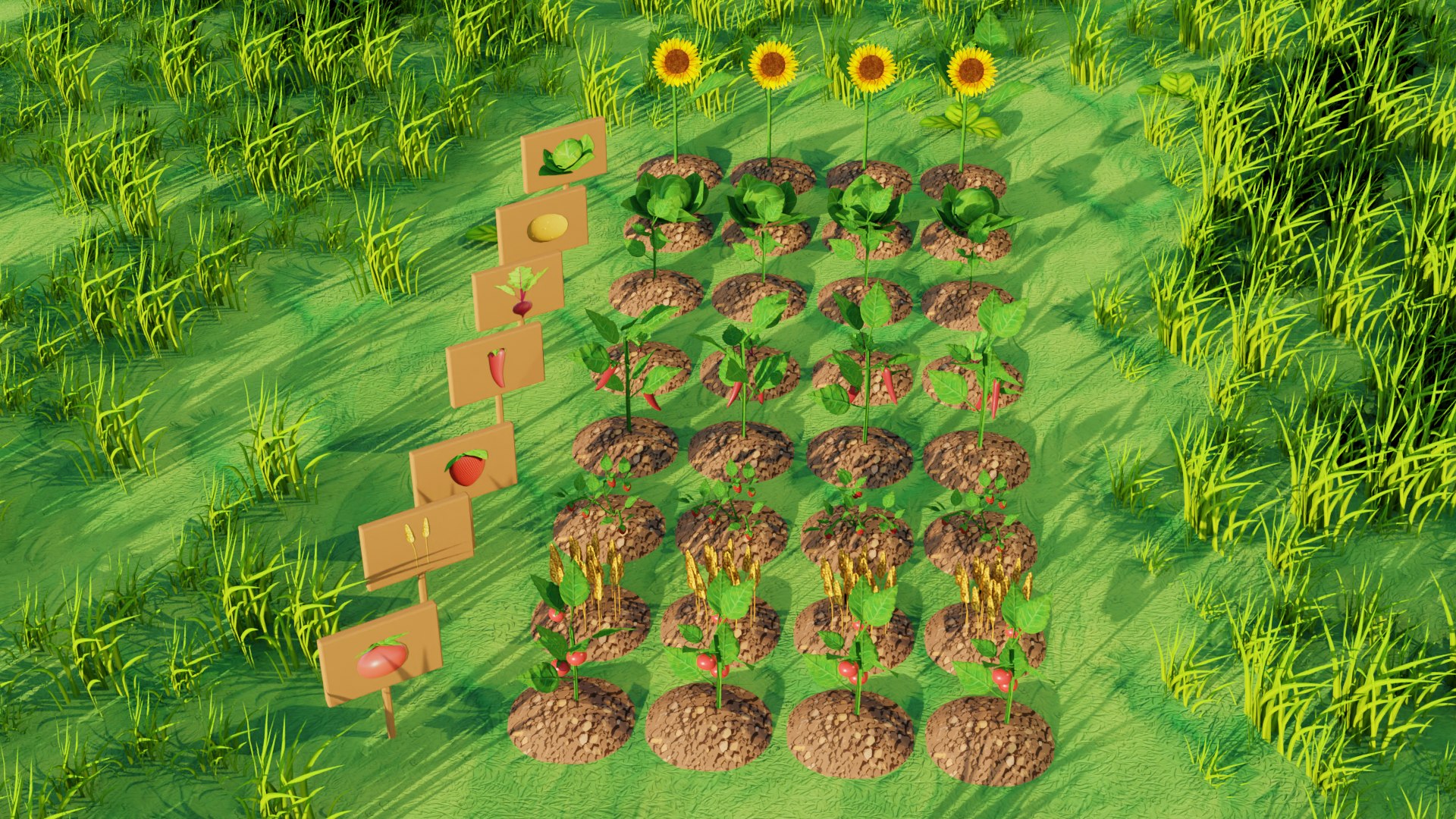 Cartoon Farming Nature Pack 3D Model - TurboSquid 2070377