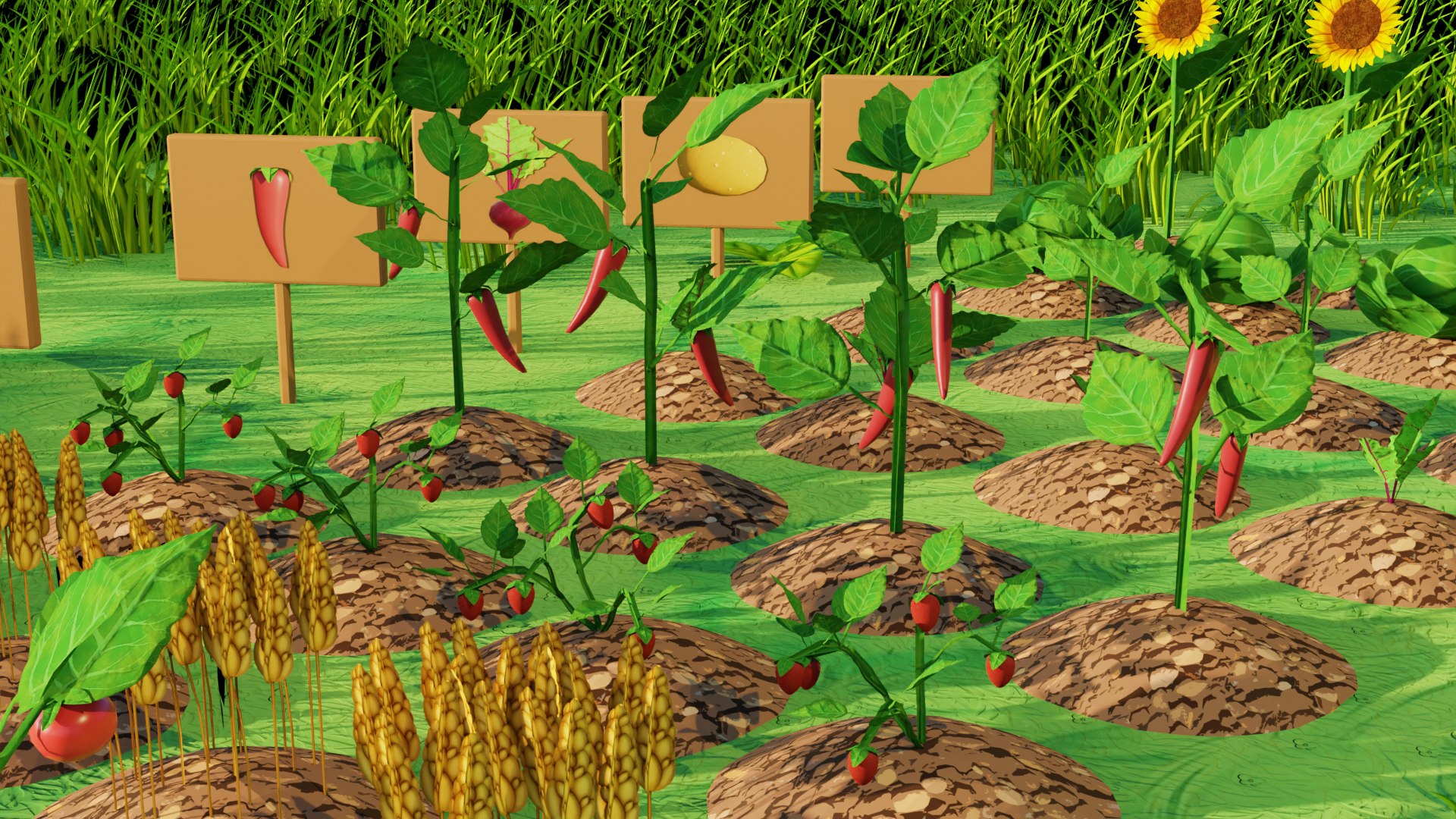 Cartoon Farming Nature Pack 3D Model - TurboSquid 2070377