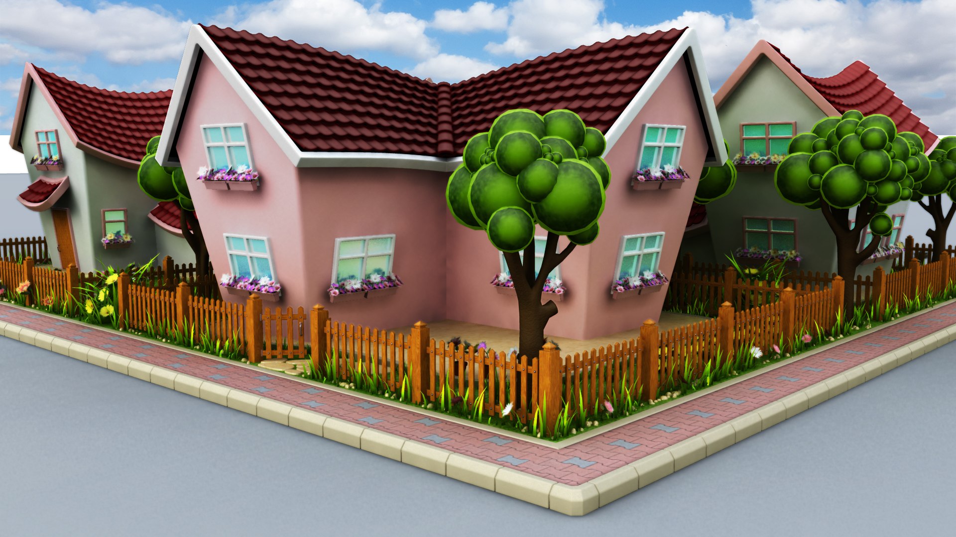 3d cartoon houses