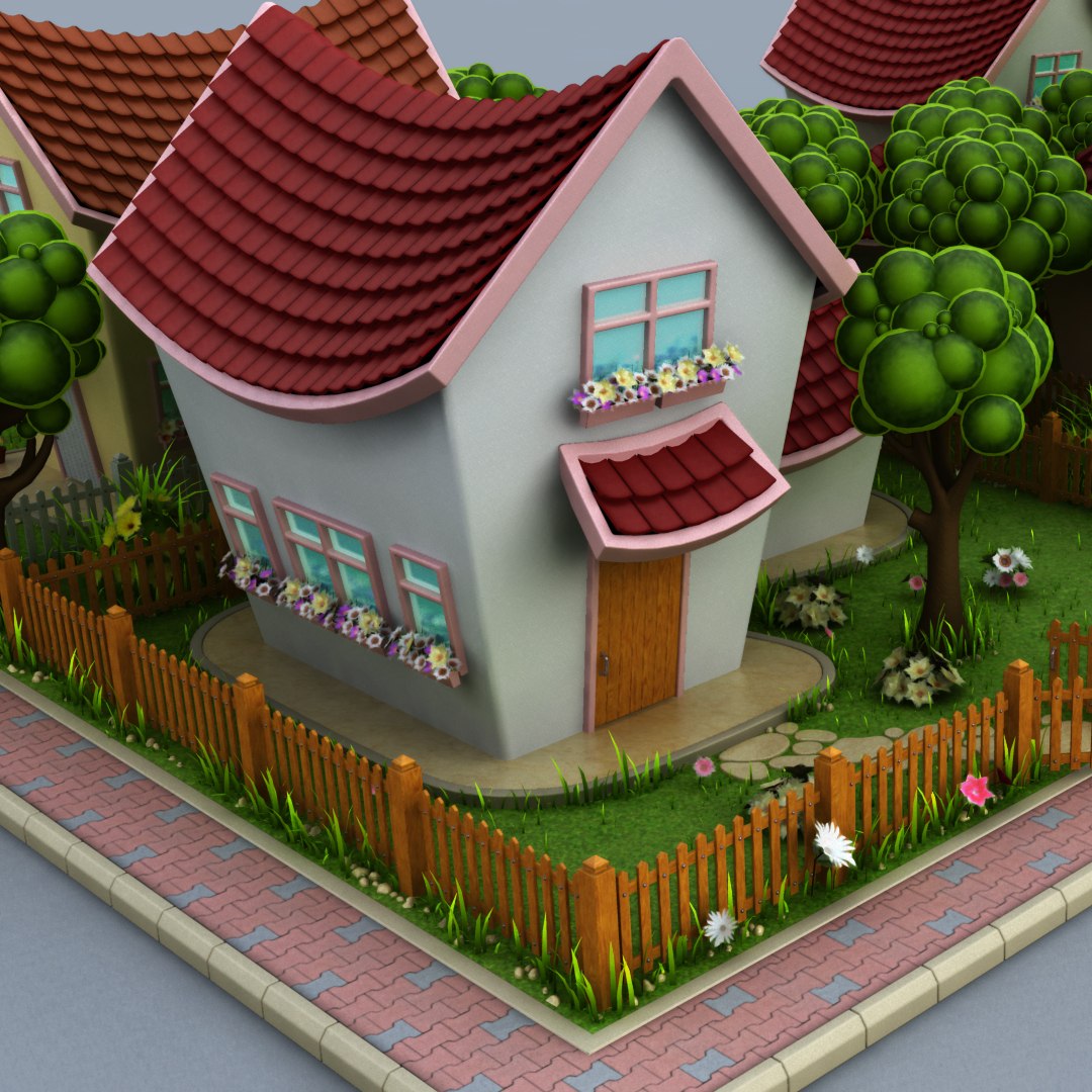 3d cartoon houses
