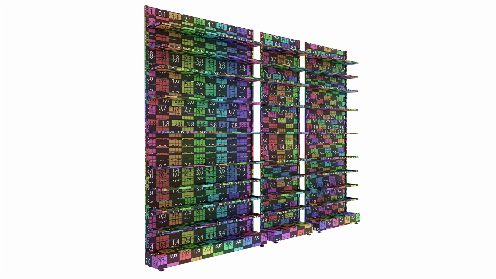 Store Slatwall Metal Wall Shelf Unit 3D Model - TurboSquid 2195471