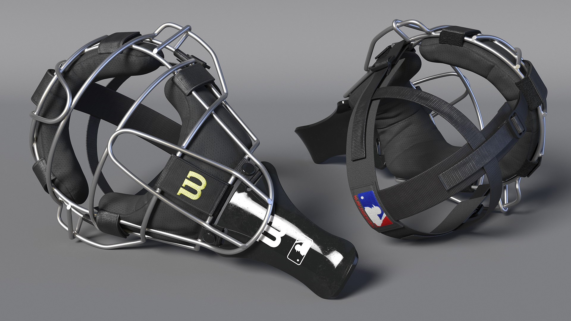 3D Umpire Baseball Catcher Mask Black model - TurboSquid 2158793