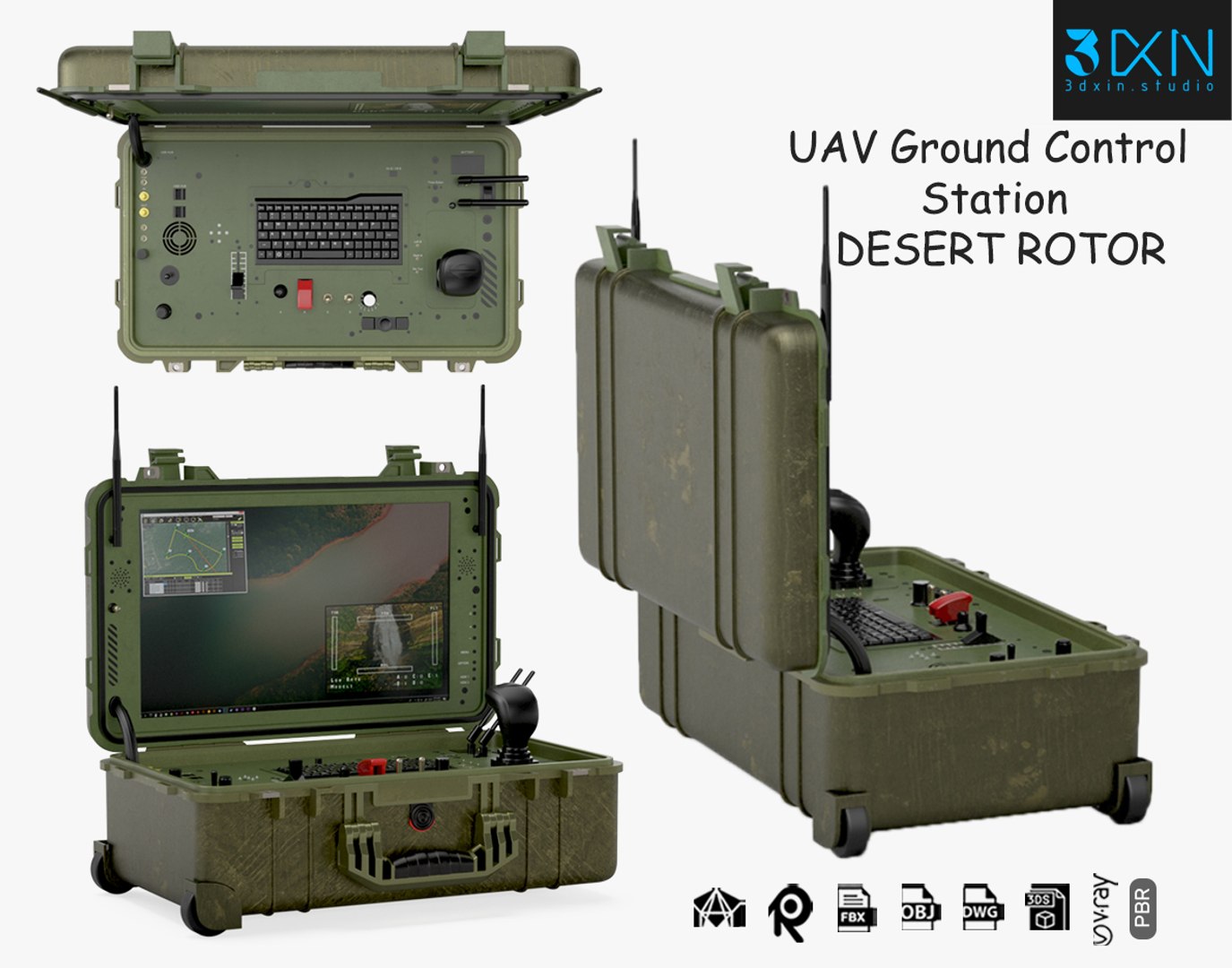 3D UAV Ground Control Station DESERT ROTOR Model - TurboSquid 2155757