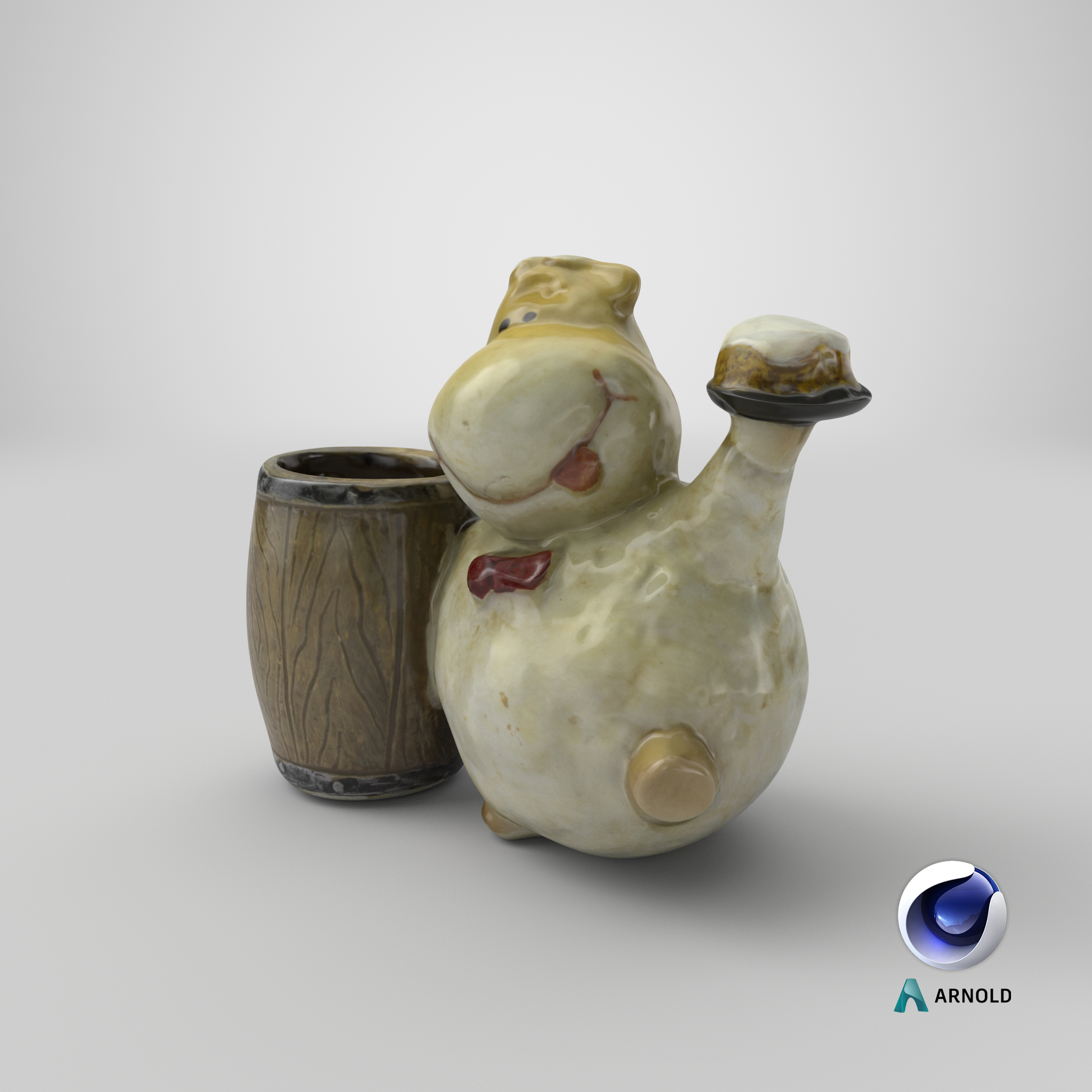 Free 3D statuette sheep barrel model - TurboSquid 1335035