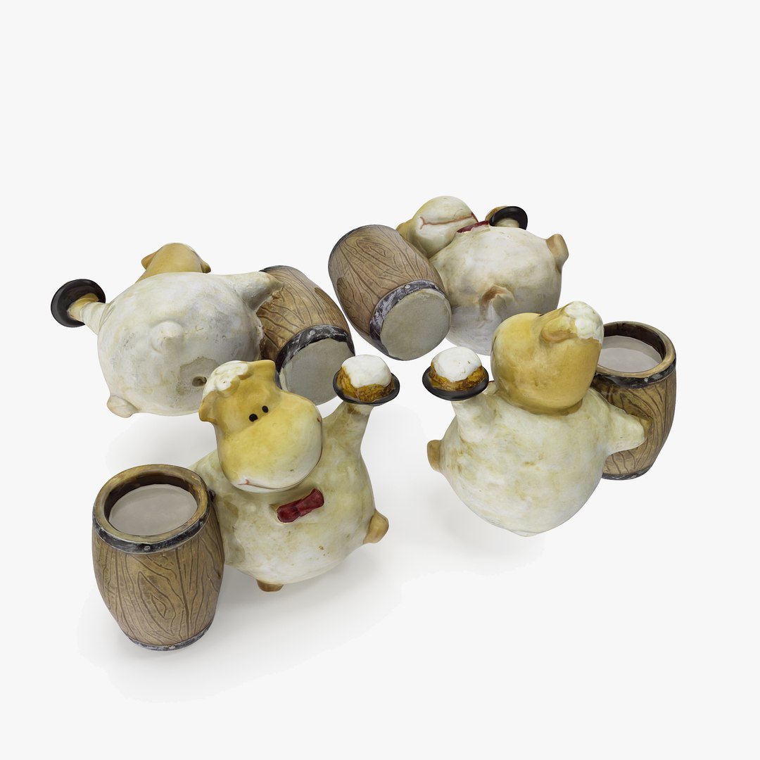 Free 3D Statuette Sheep Barrel Model - TurboSquid 1335035