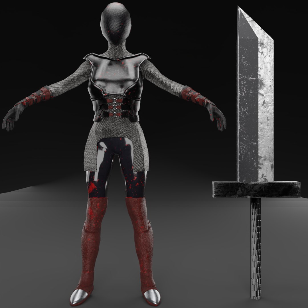 Knight Girl With Sword 3D Model - TurboSquid 1775967