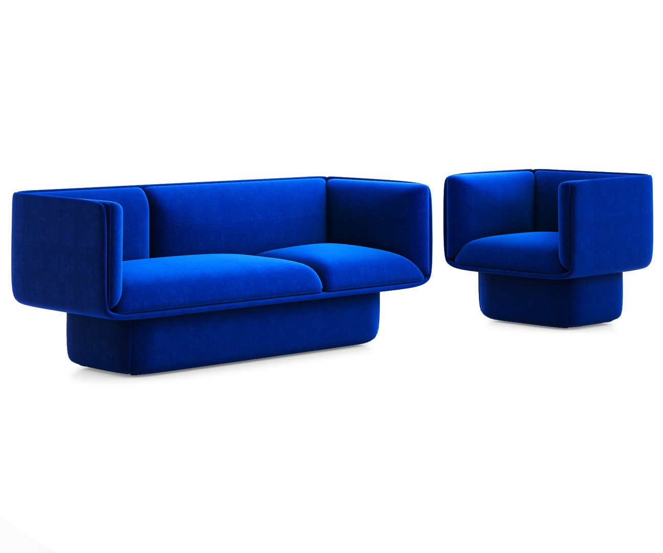 3D Block Sofa Armchair Mut - TurboSquid 1555354