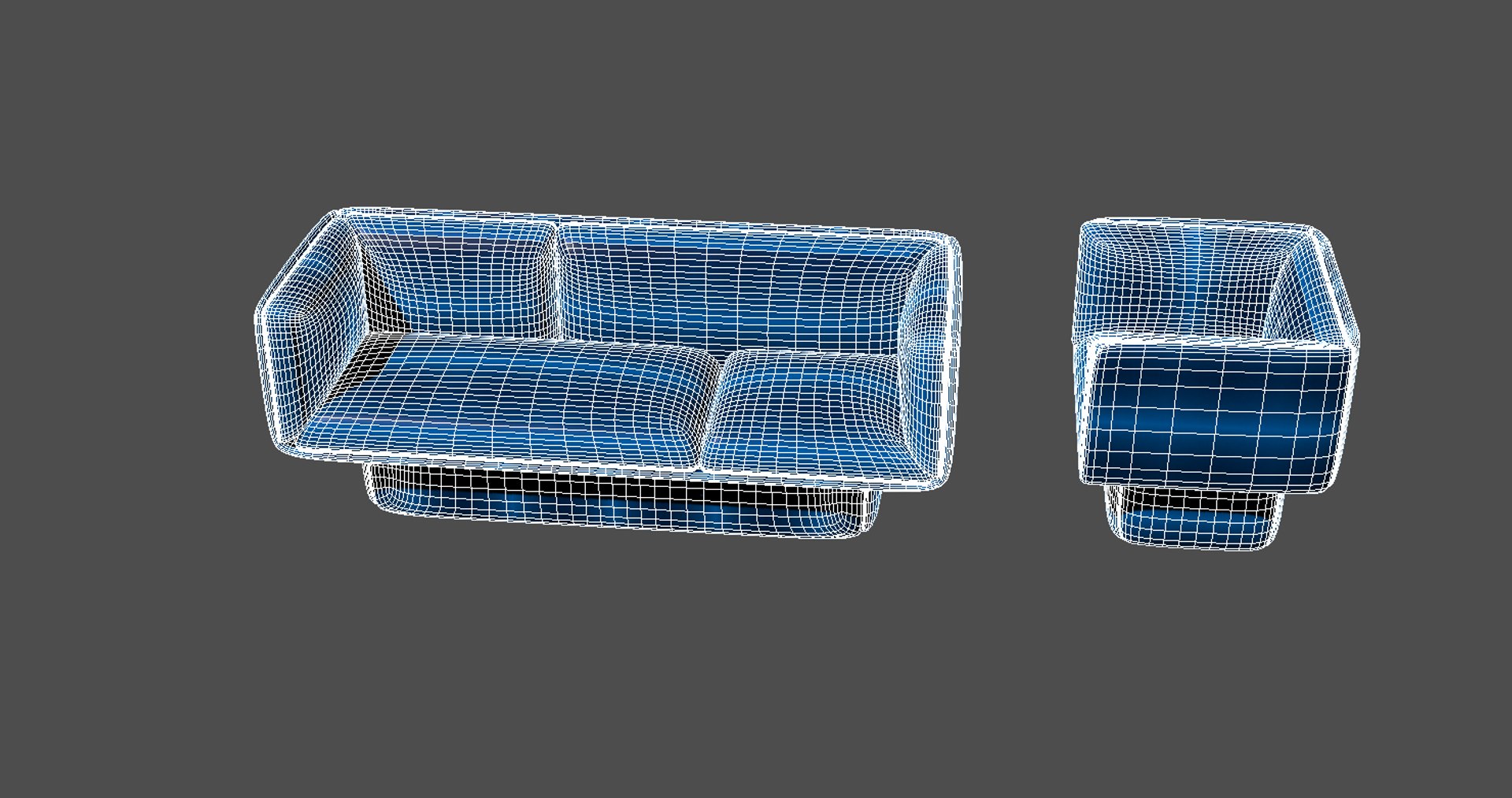 3D Block Sofa Armchair Mut - TurboSquid 1555354