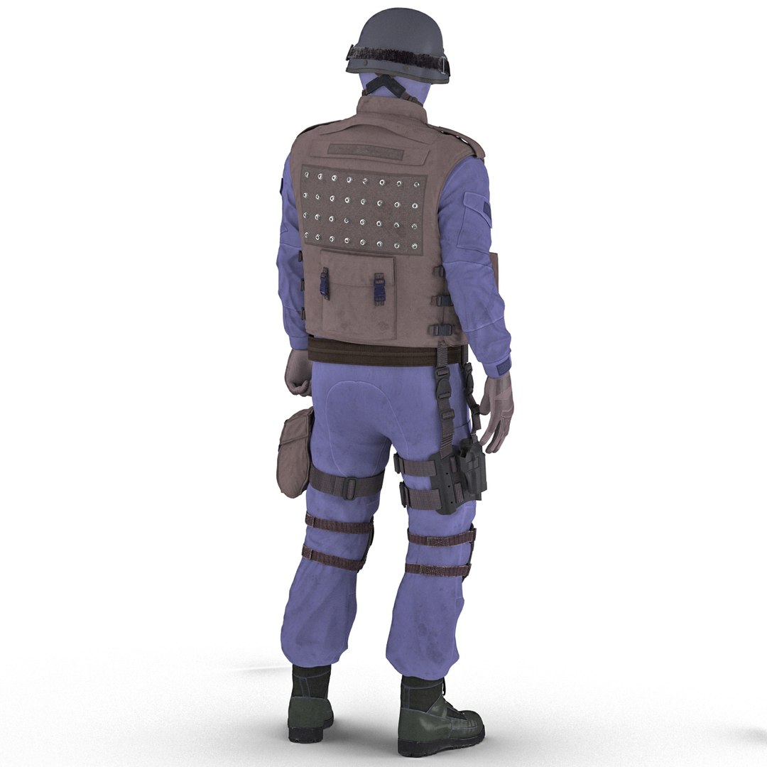 3d model of swat policeman rigged
