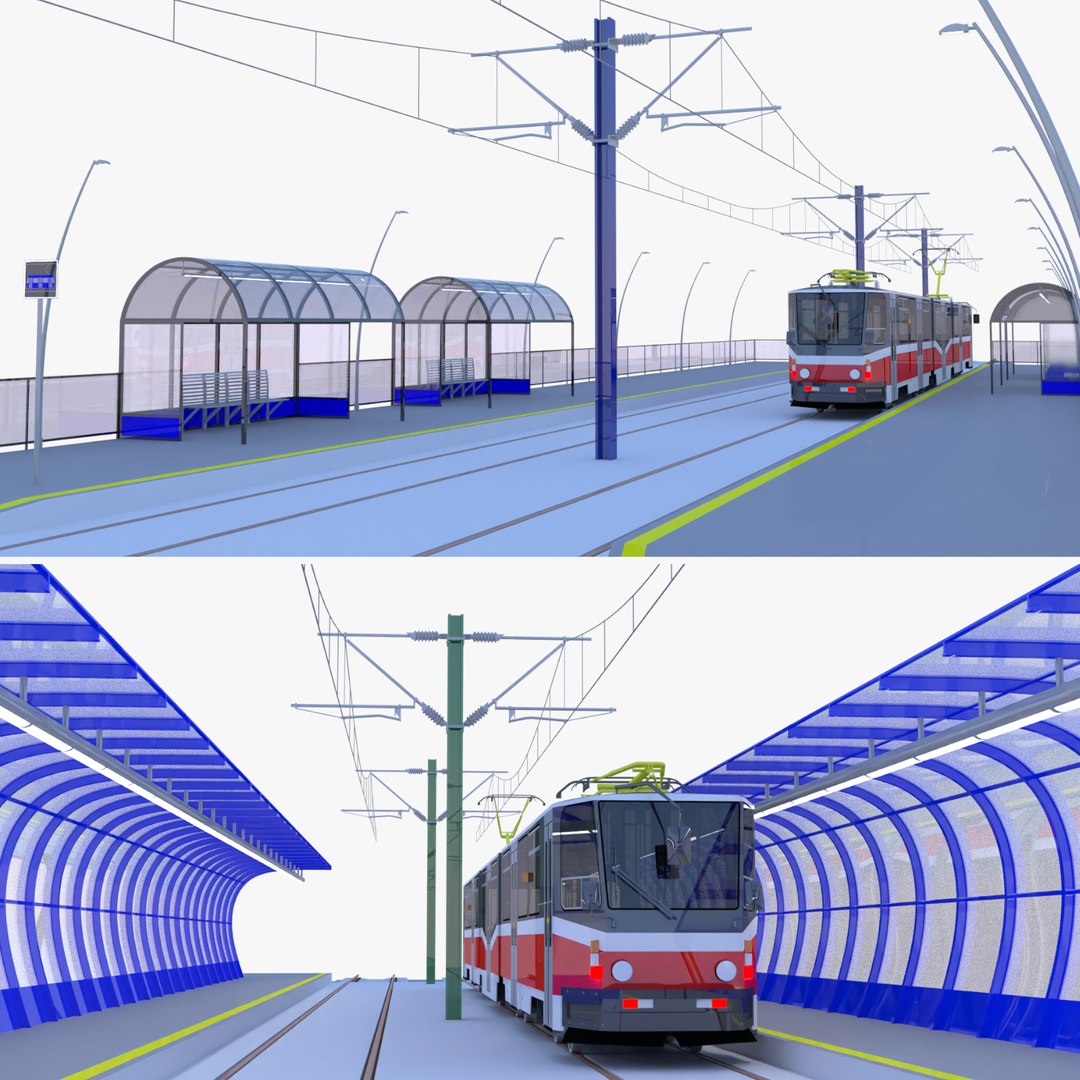 3D KT8D5 Tram Stops Collection - TurboSquid 2171097