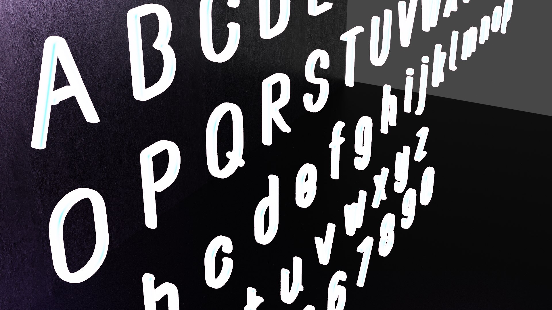 3D Model Neon Light Alphabet Numbers - TurboSquid 1562904