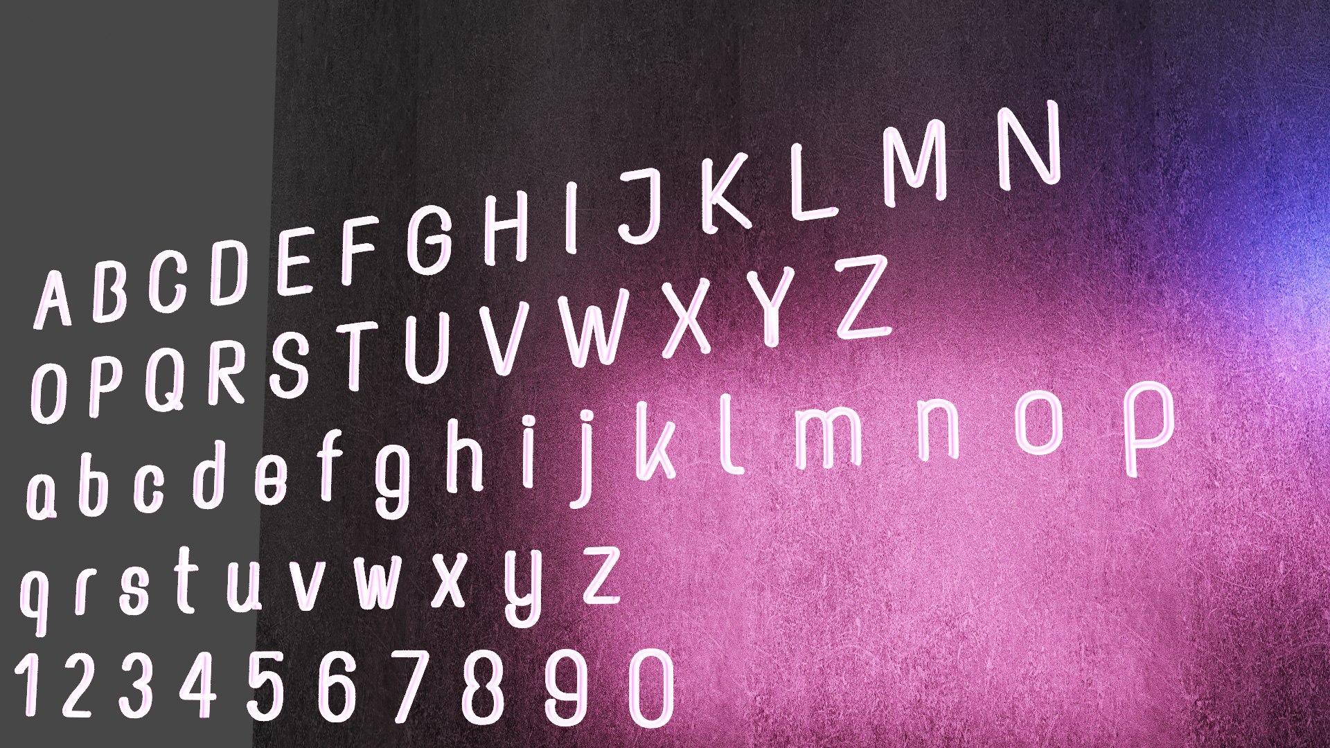 3D Model Neon Light Alphabet Numbers - TurboSquid 1562904