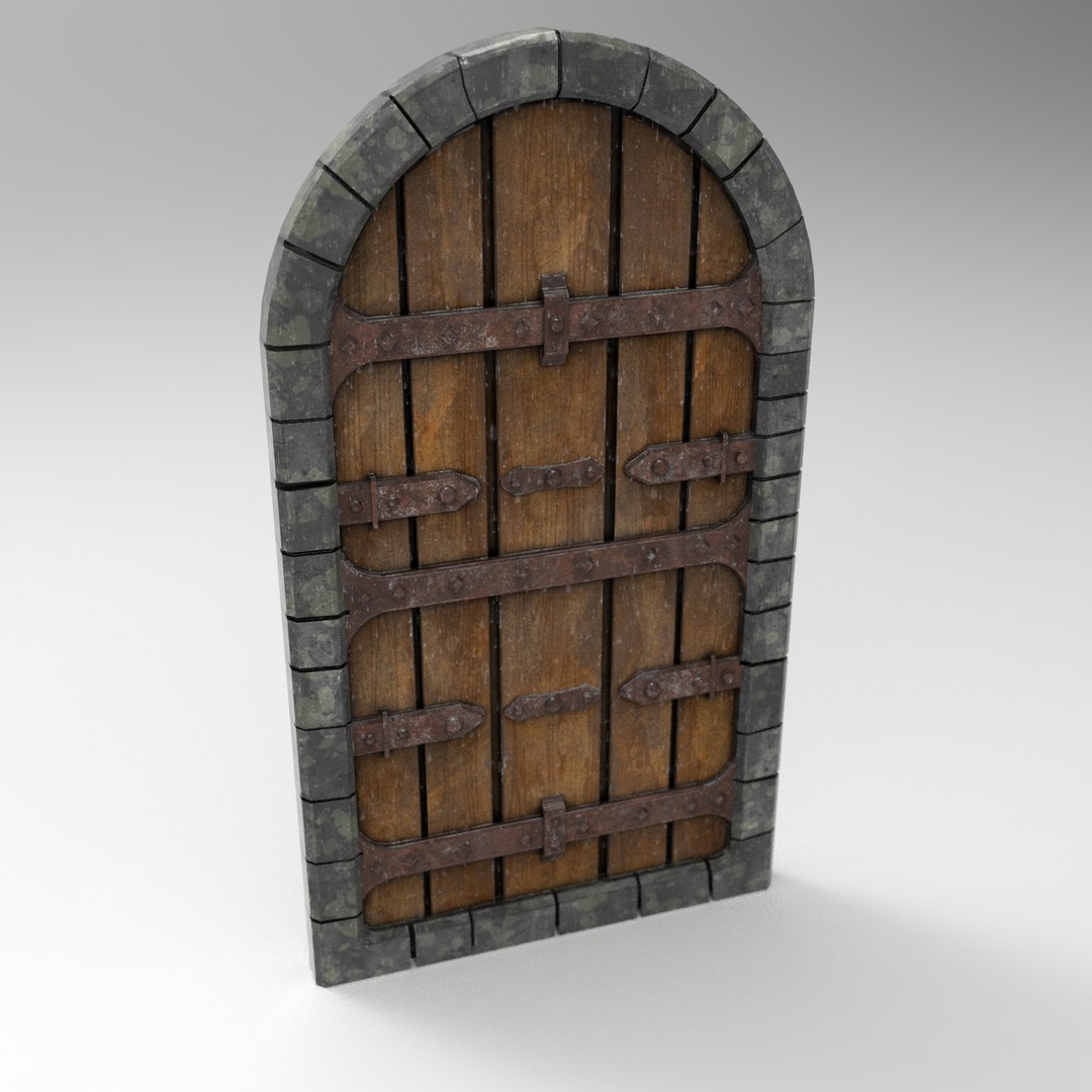 3D Medieval Wooden Door - TurboSquid 2346651