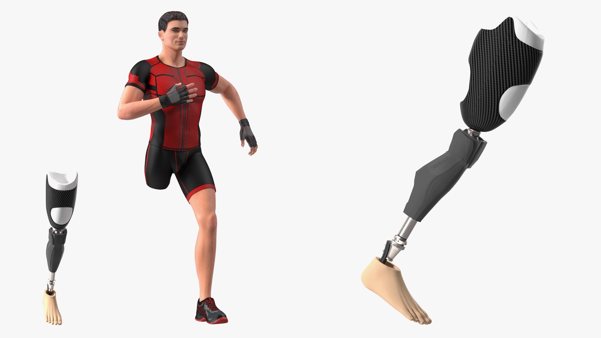 Athlete Wearing Prosthetic Leg Running Pose 3D model - TurboSquid 2161826