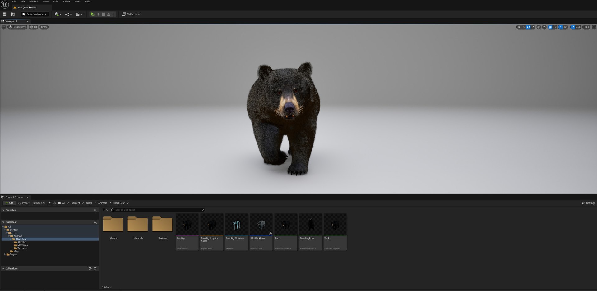 Black Bear Animated UNREAL Project Plus Maya Base Rig 3D Model ...