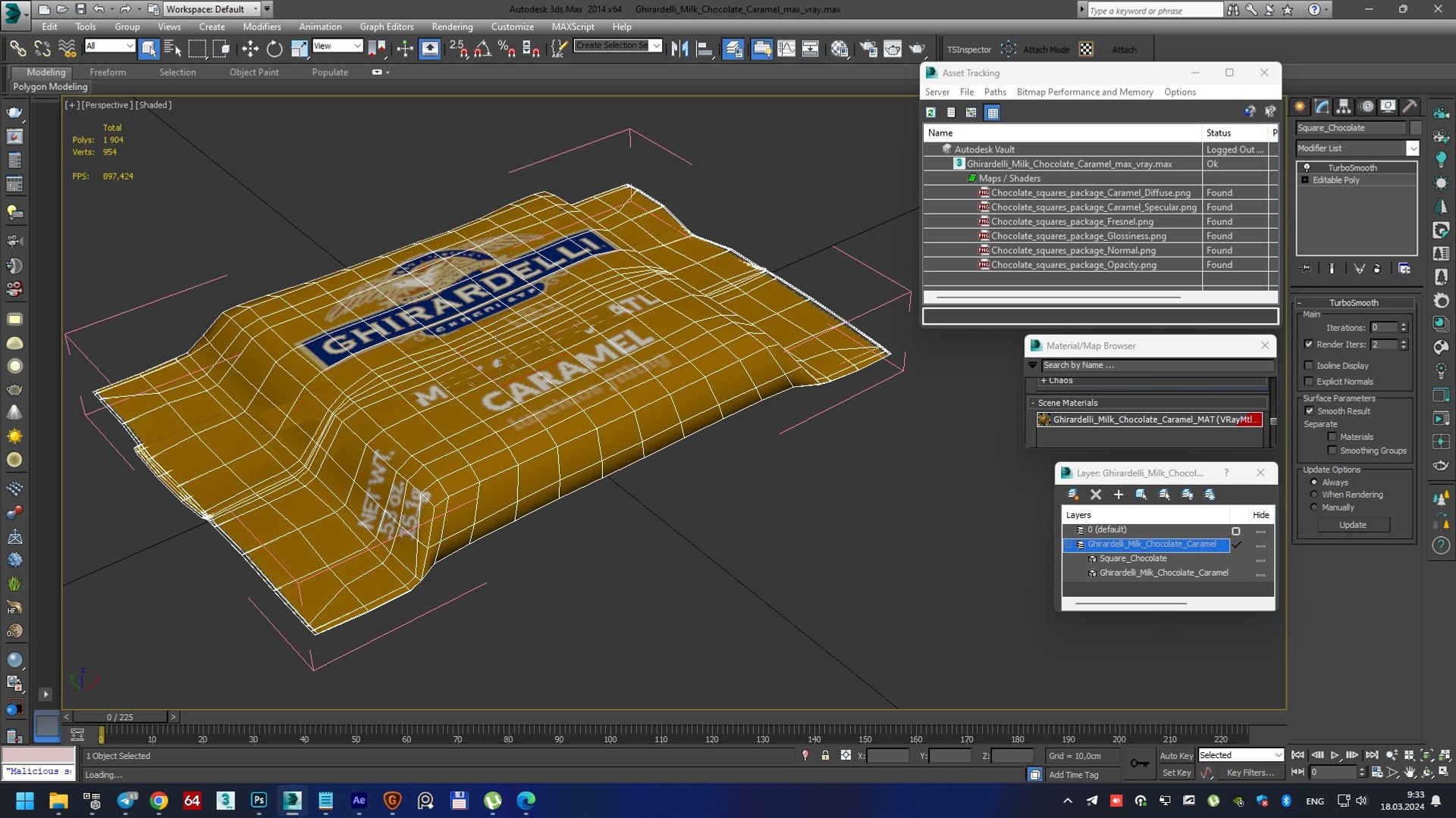 Ghirardelli Milk Chocolate Caramel 3D Model - TurboSquid 2208816