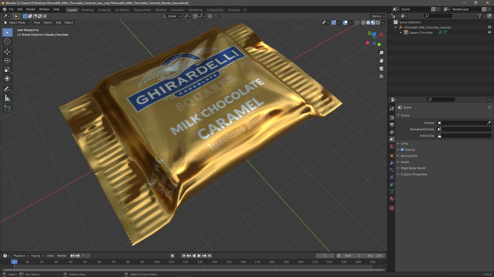 Ghirardelli Milk Chocolate Caramel 3D Model - TurboSquid 2208816