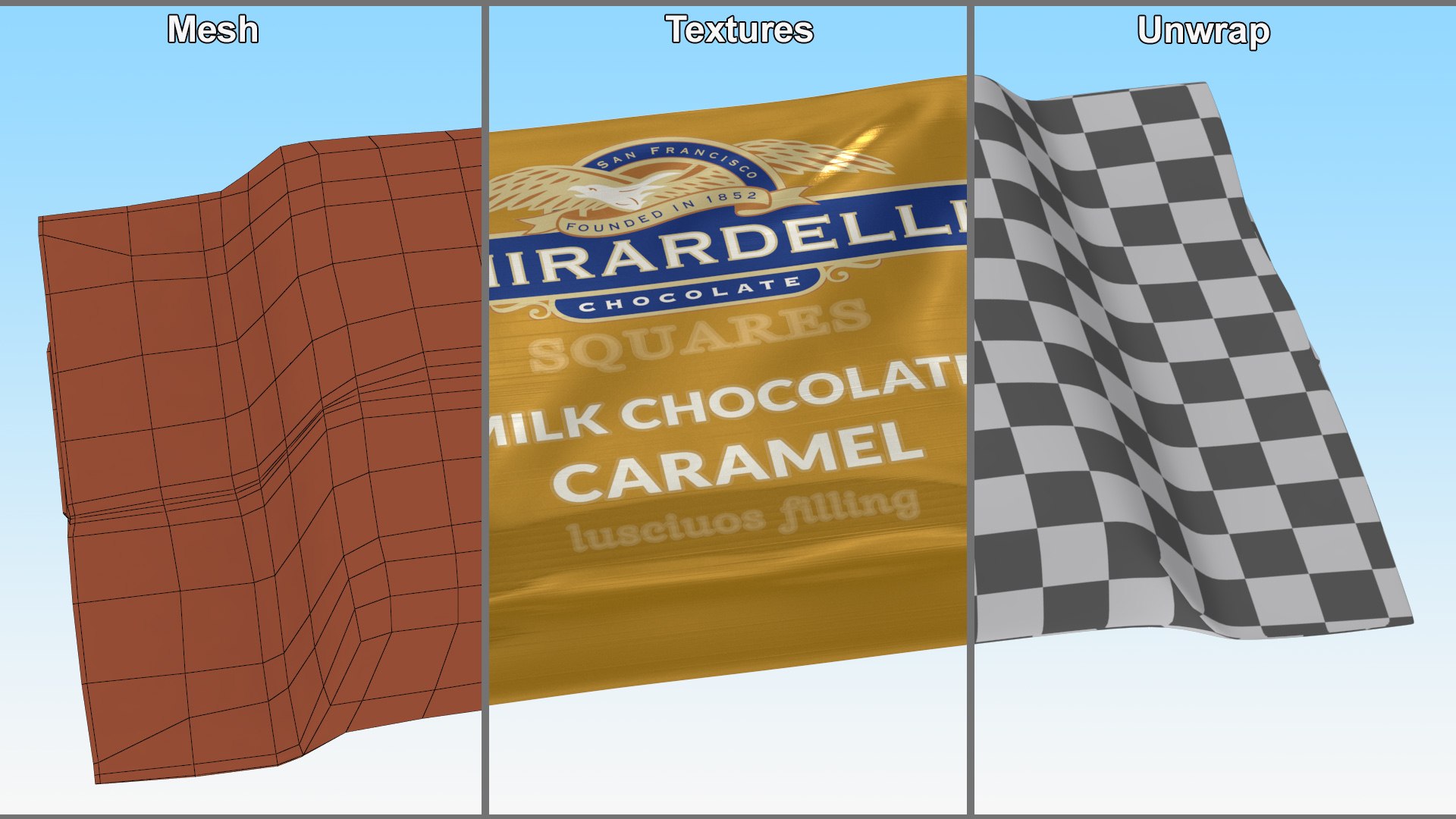 Ghirardelli Milk Chocolate Caramel 3D Model - TurboSquid 2208816
