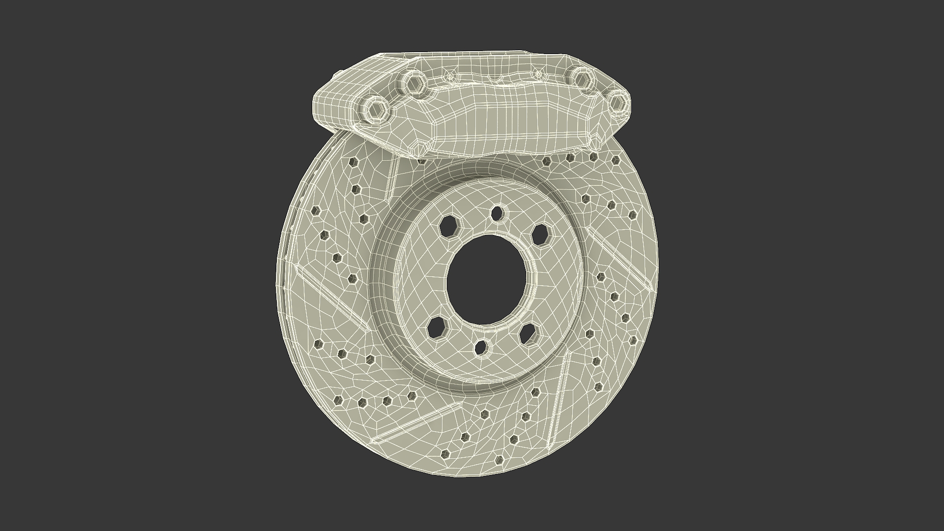 Brembo Drilled Brake Disc And Red Caliper 3D - TurboSquid 2389465
