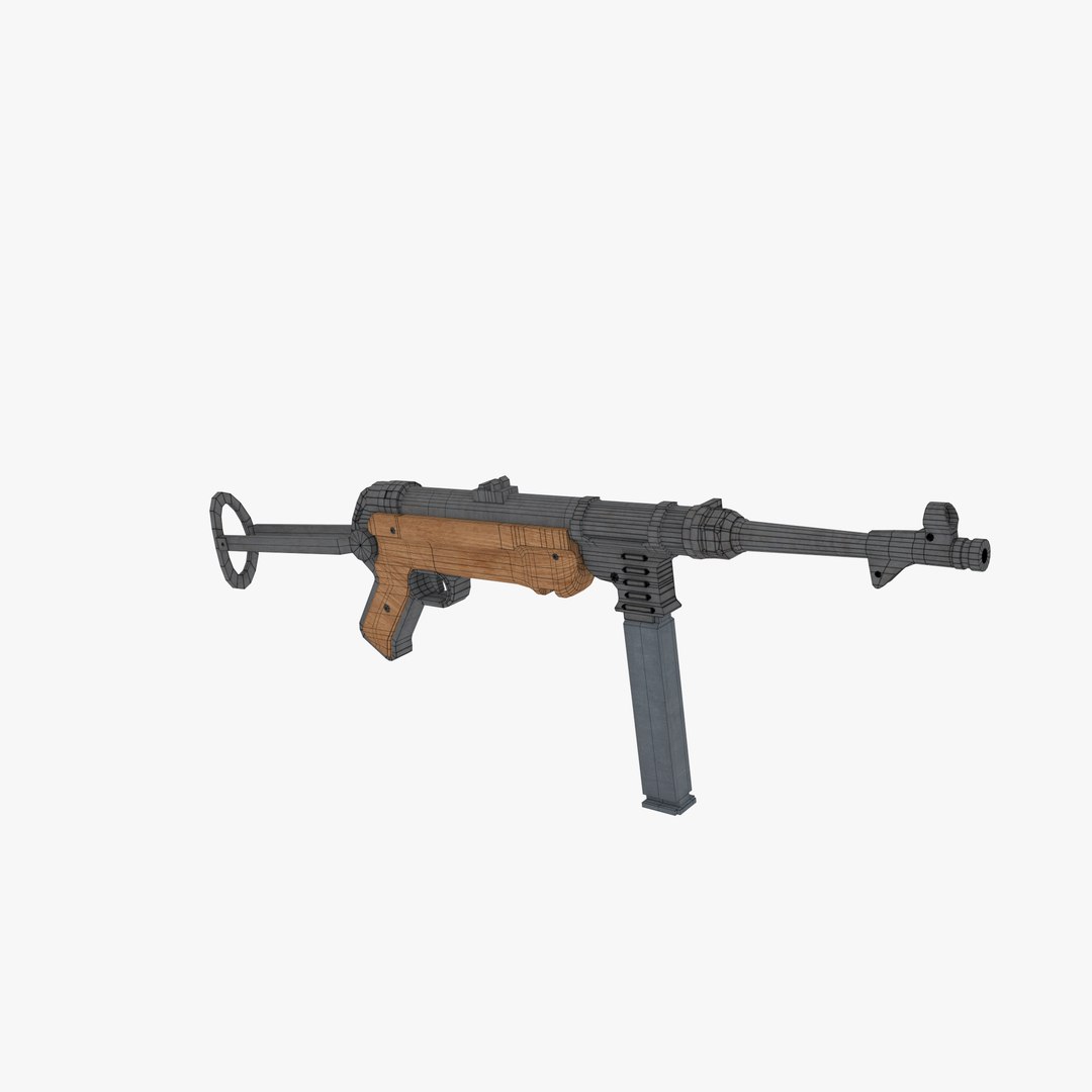 german mp 40 submachine gun 3d model