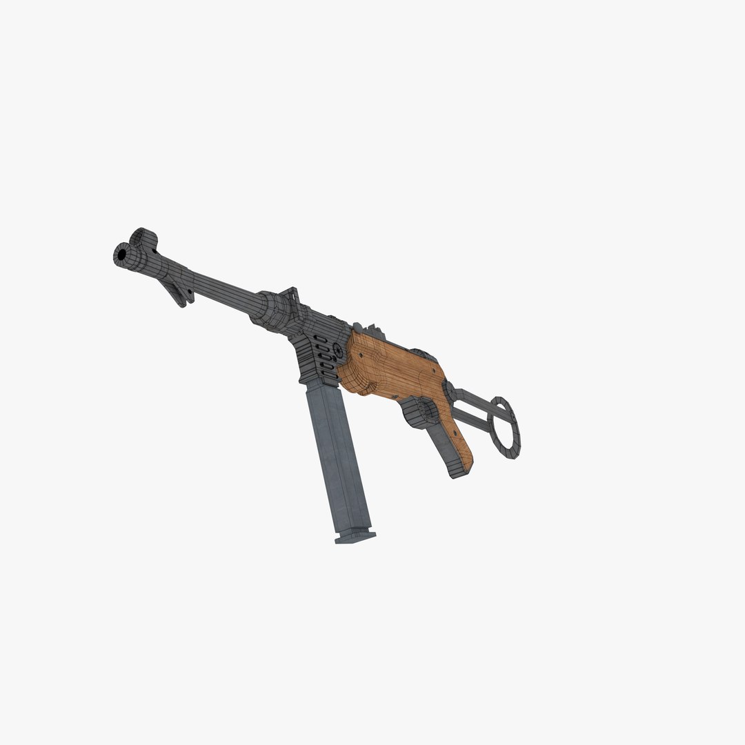 german mp 40 submachine gun 3d model