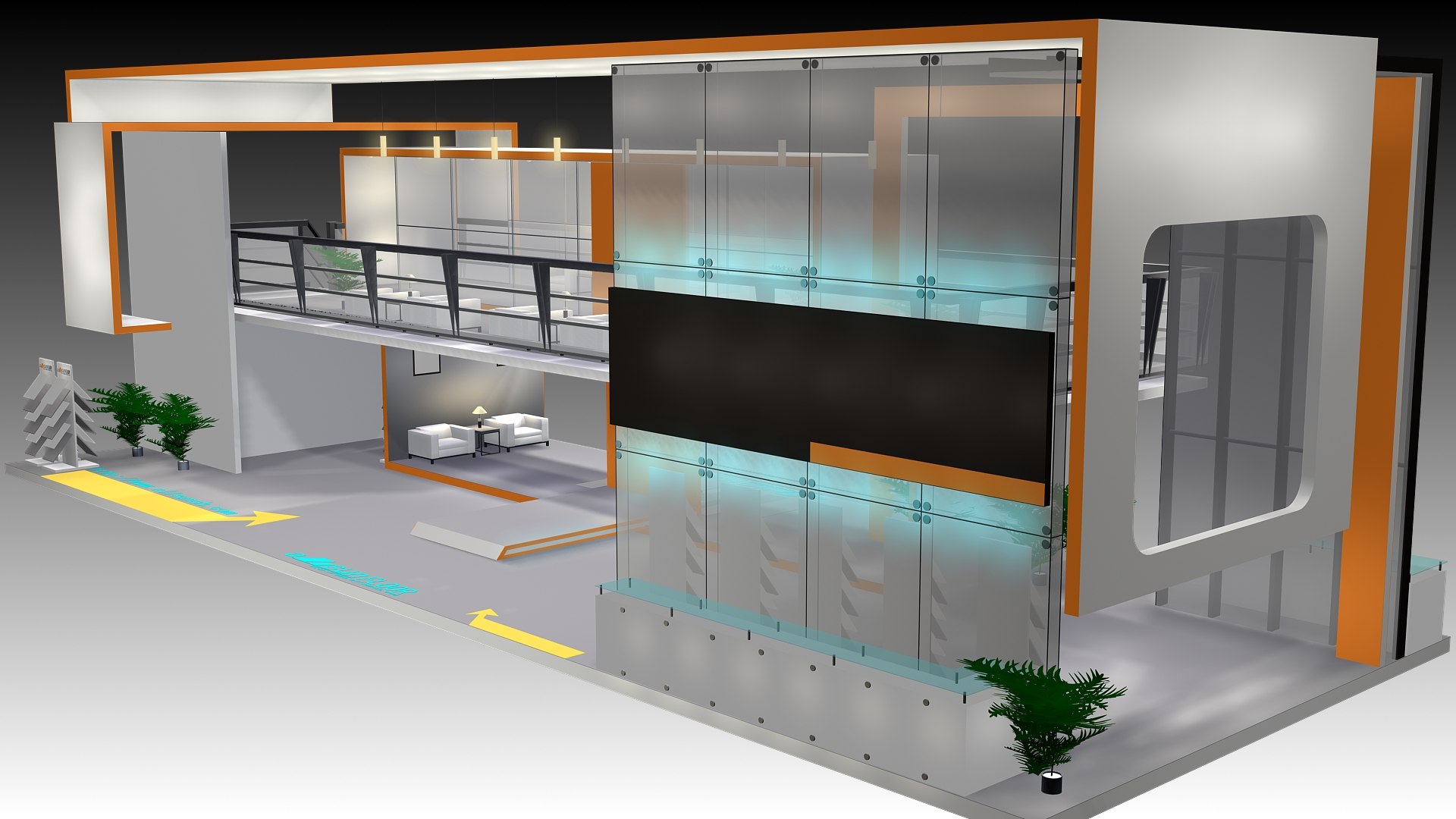 25 X 9 MEZZANINE EXHIBITION STAND DOUBLE DECKER 3D Model - TurboSquid ...