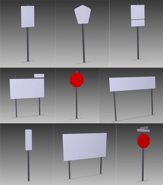 3d model collection-vol 1 33 road sign