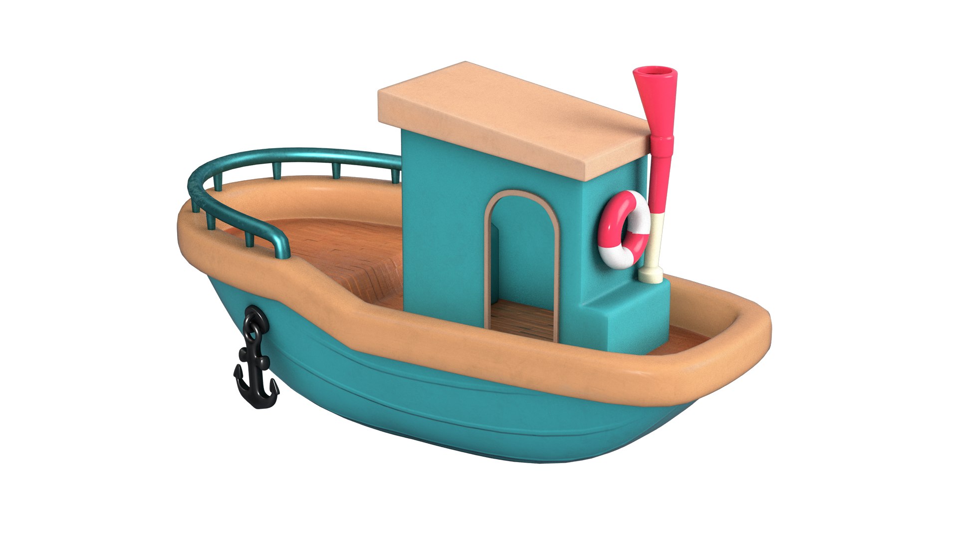 3D Cartoon Boat - TurboSquid 2115030