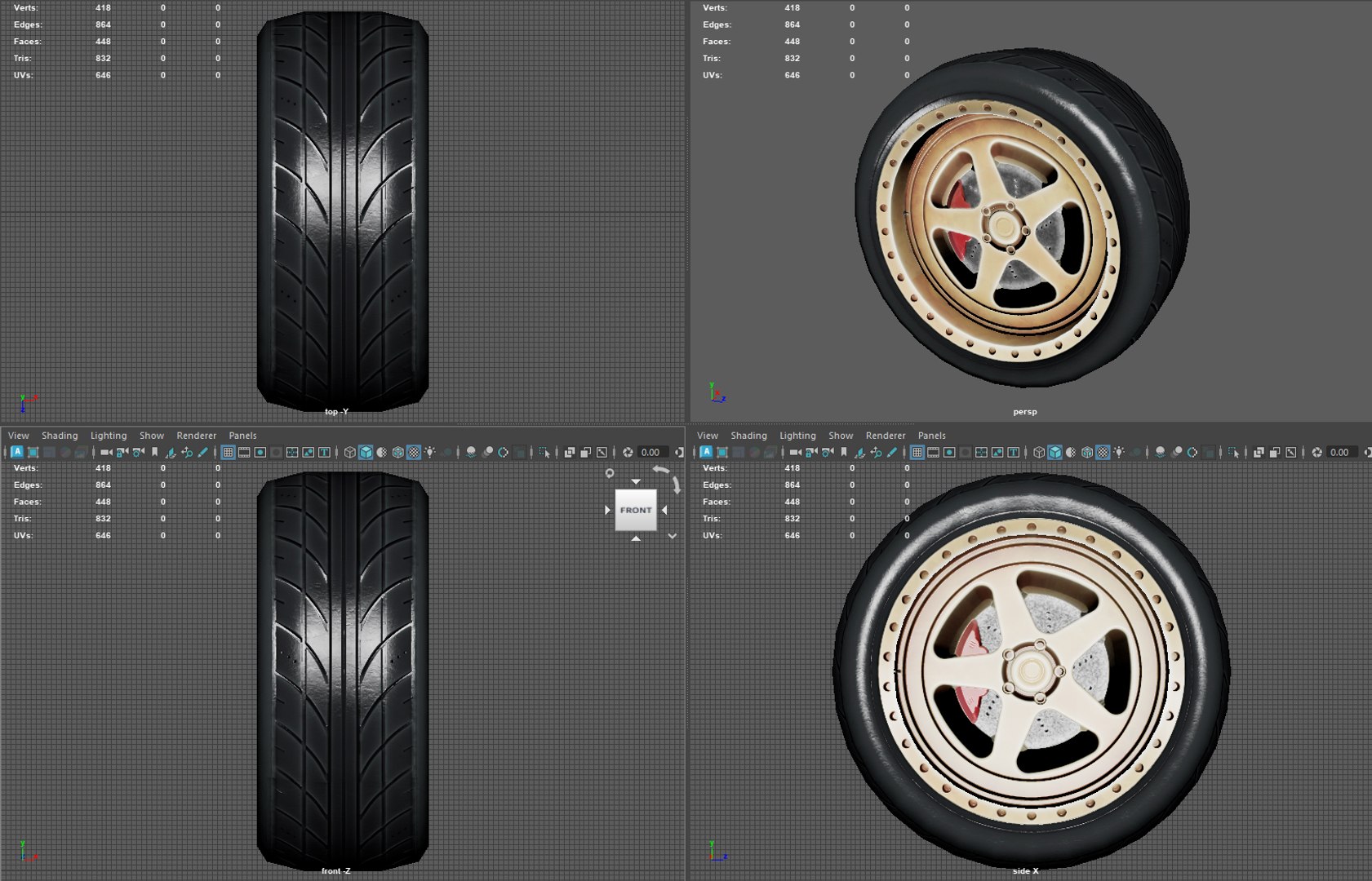 3D High Performance Car Wheel Assembly 3D Model Low Poly PBR 4K ...