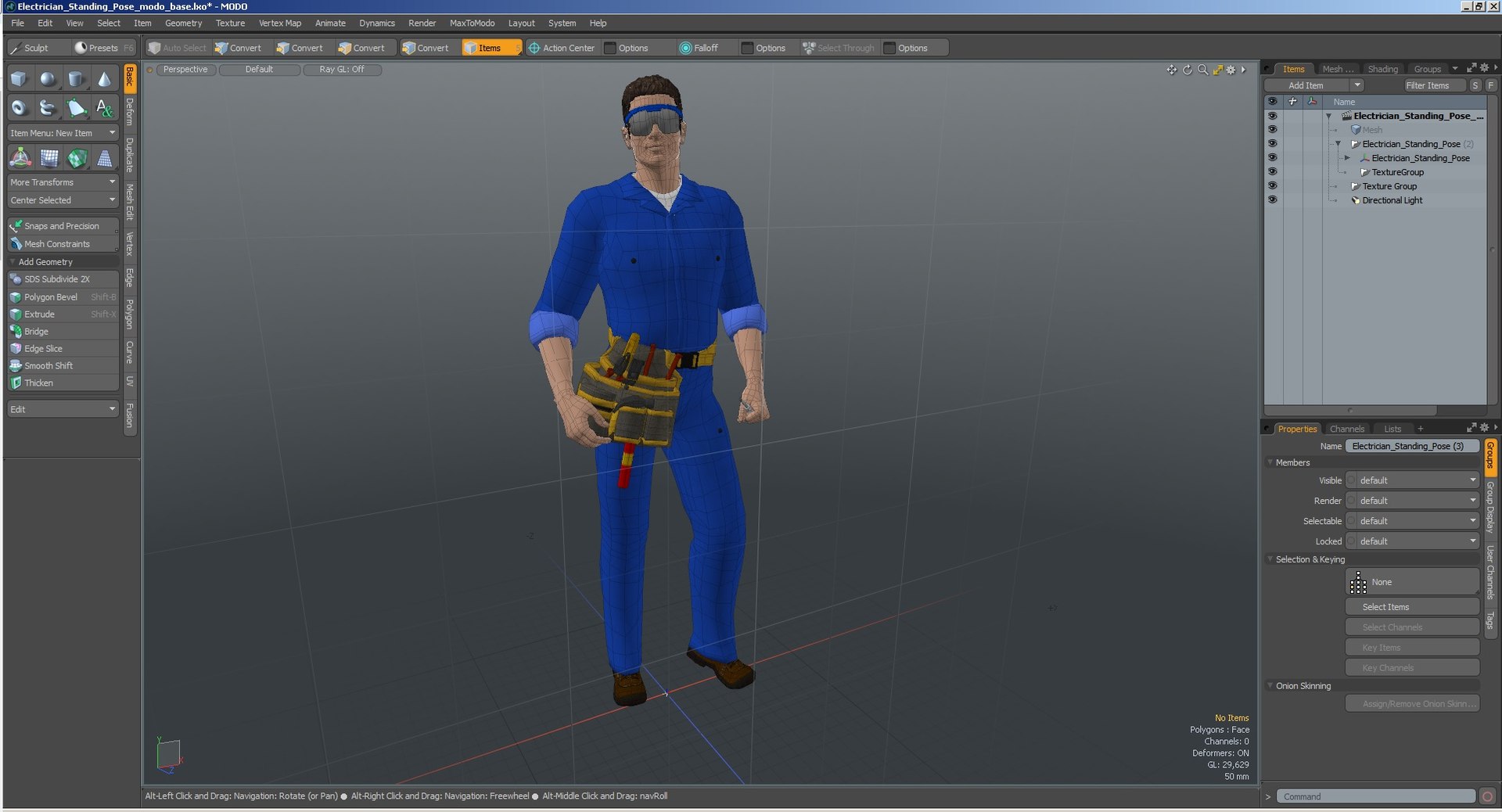 3D electrician standing pose electric model - TurboSquid 1607066