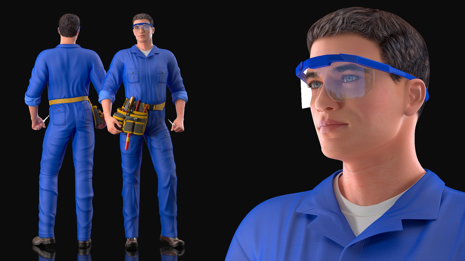 3D Electrician Standing Pose Electric Model - TurboSquid 1607066