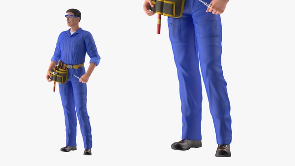 3D electrician standing pose electric model - TurboSquid 1607066