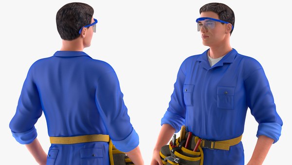 3D electrician standing pose electric model - TurboSquid 1607066