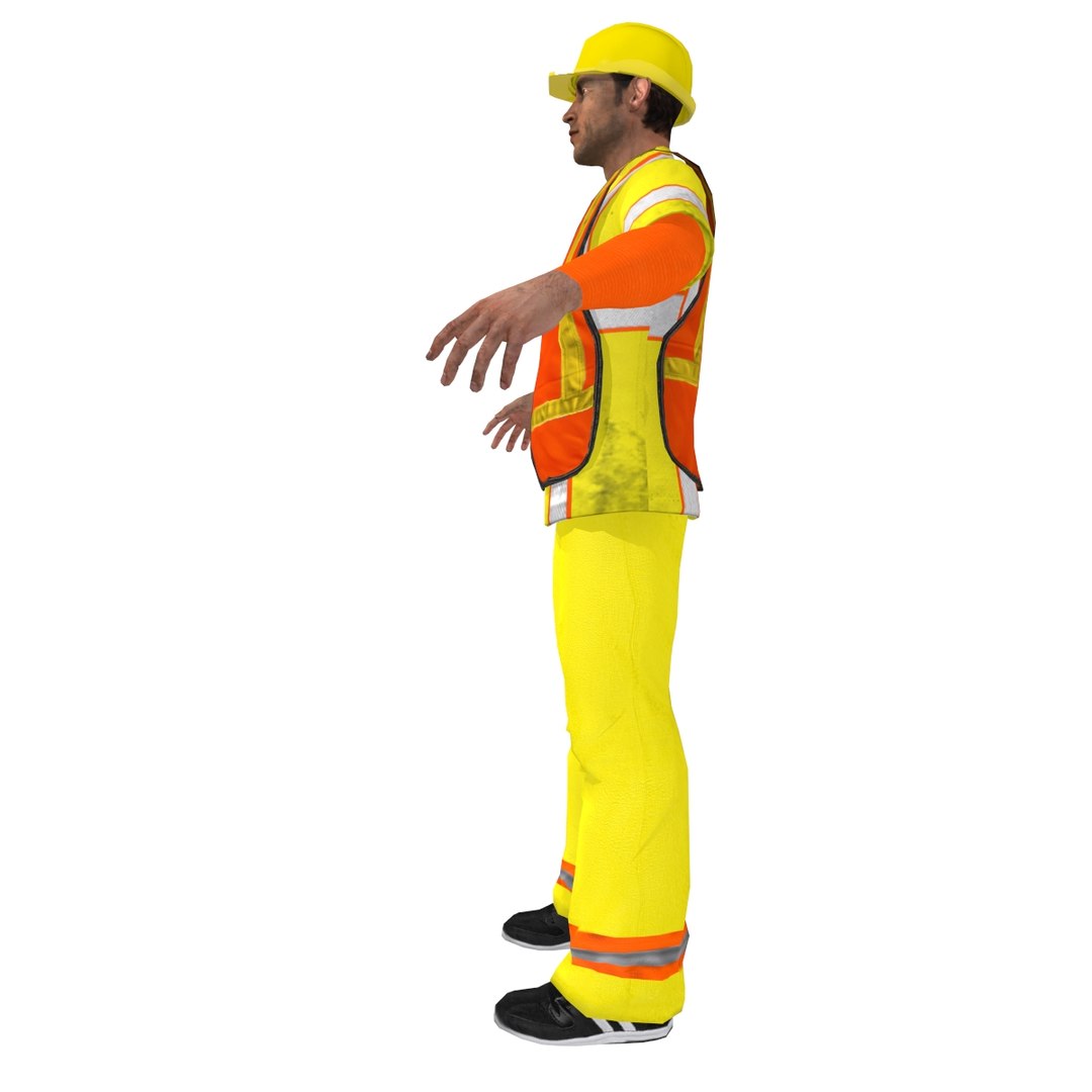 Road Worker Man 3d Model