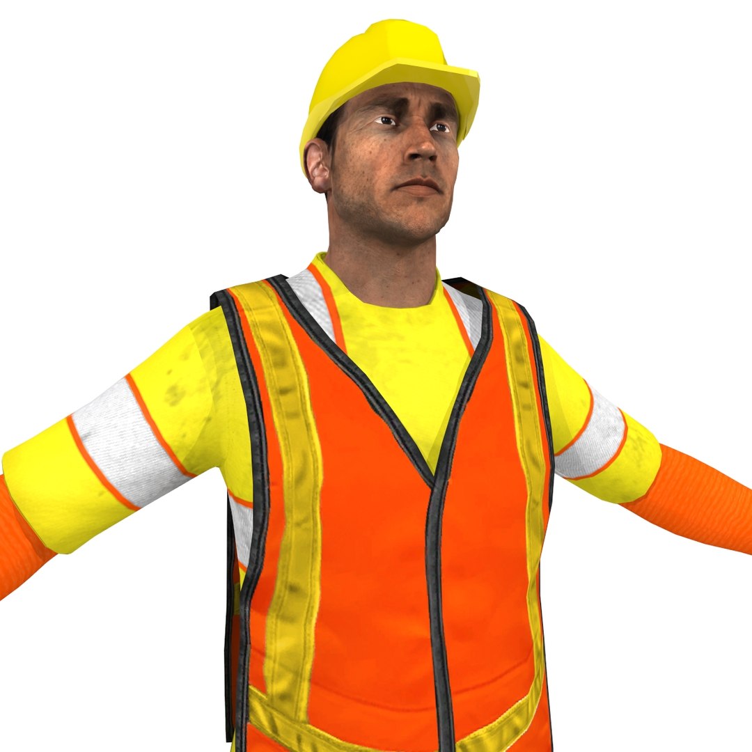 Road Worker Man 3d Model