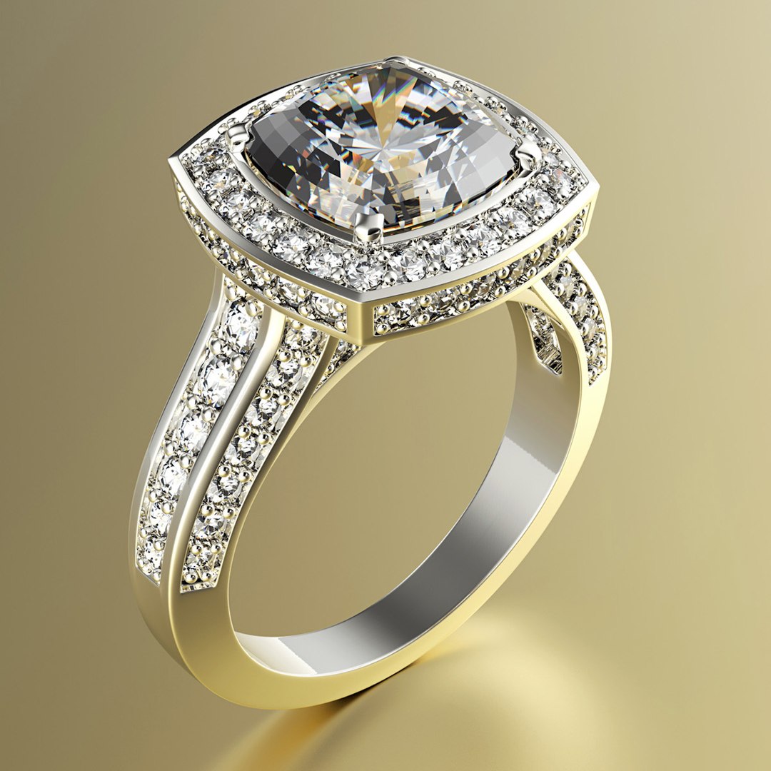 Wedding Engagement Ring With Gemstone Set 0091 STL 3dm FBX 3D Model - TurboSquid 2066435