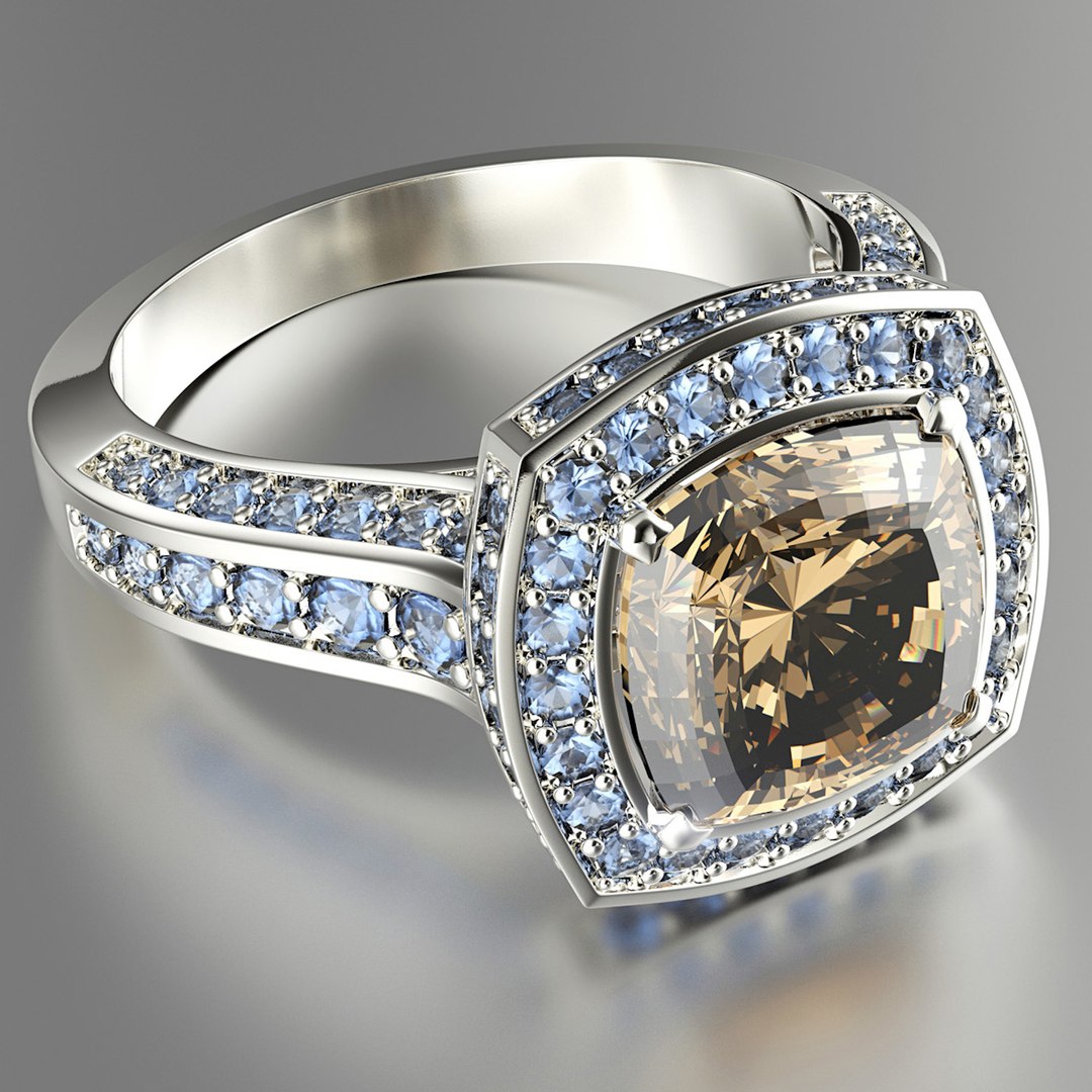 Wedding Engagement Ring With Gemstone Set 0091 STL 3dm FBX 3D Model - TurboSquid 2066435