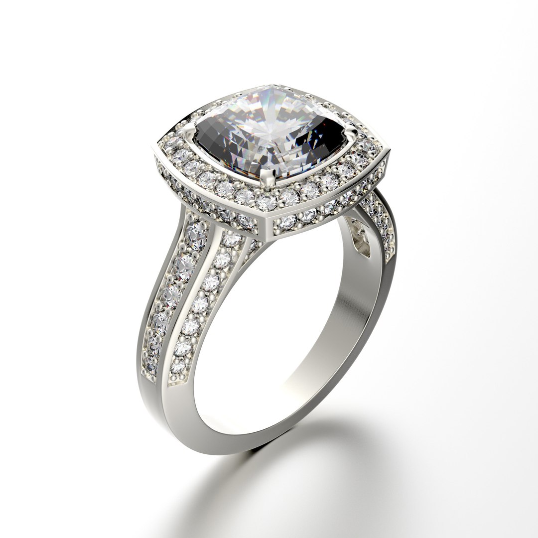 Wedding Engagement Ring With Gemstone Set 0091 STL 3dm FBX 3D Model - TurboSquid 2066435